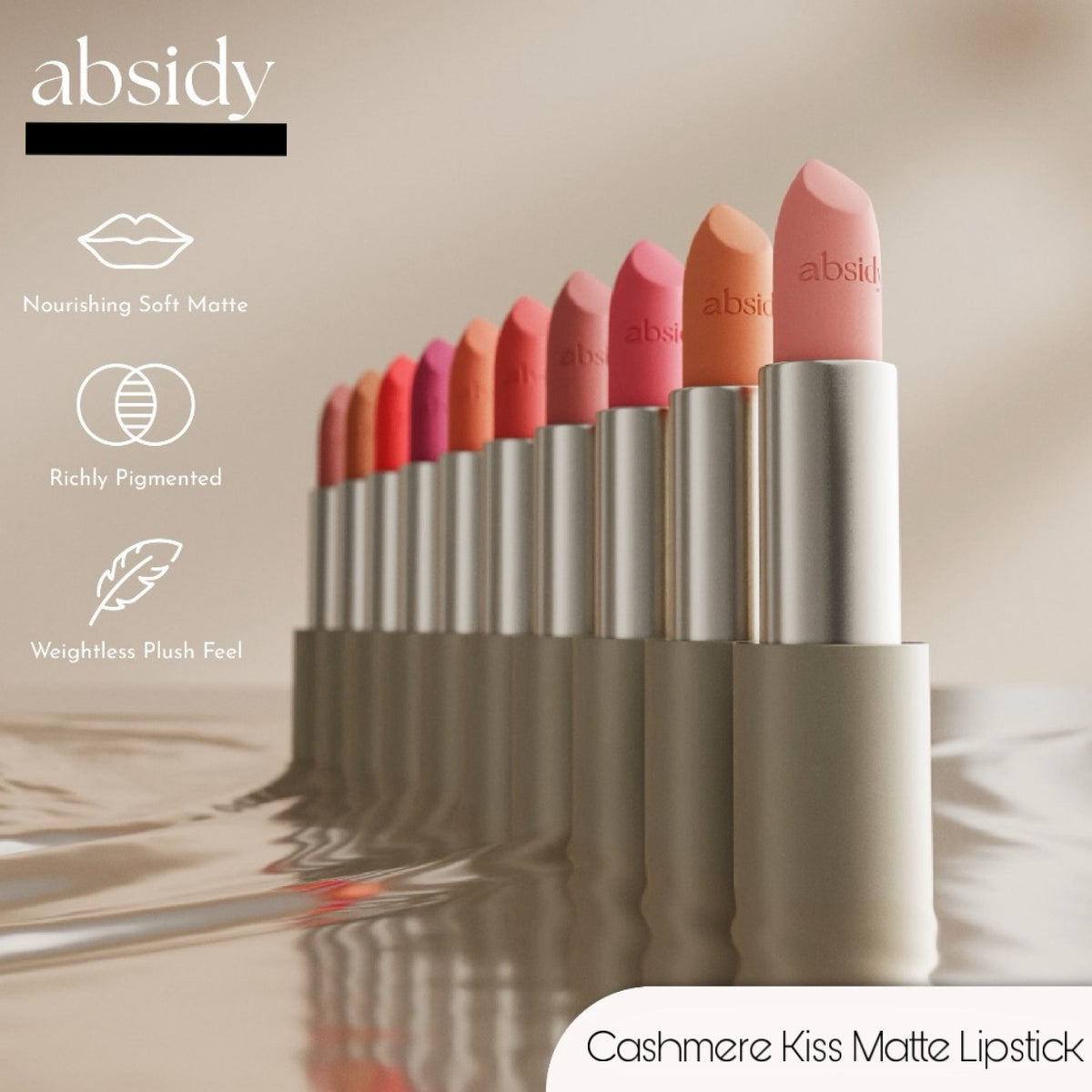 Absidy Cashmere Kiss Matte Lipstick | La Belleza AU Skin & Wellness