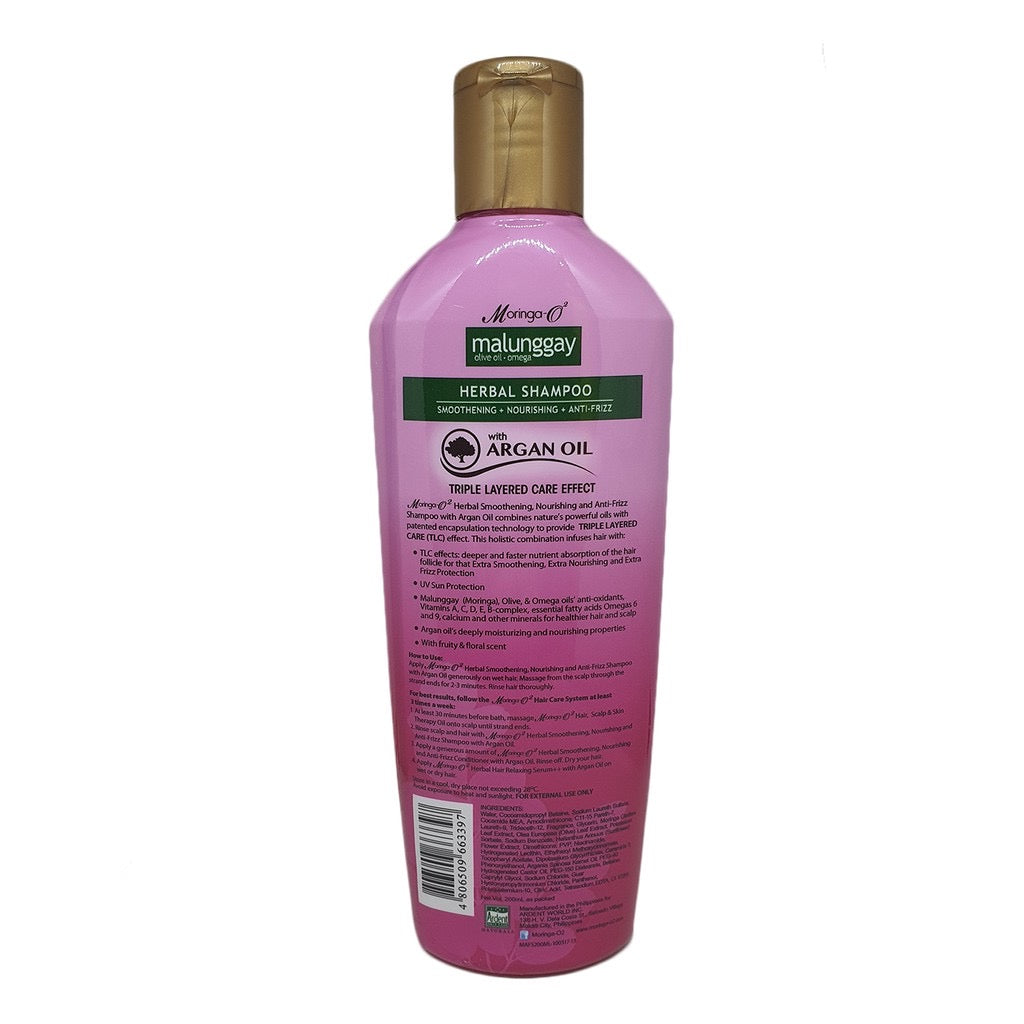 MORINGA-O2 Herbal Anti-Frizz Shampoo with Argan Oil 200ml | La Belleza ...