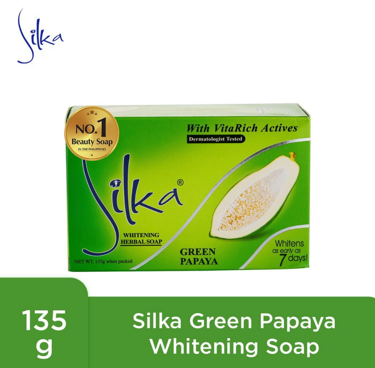 Silka Green Papaya Whitening Soap 135g | La Belleza AU Skin & Wellness