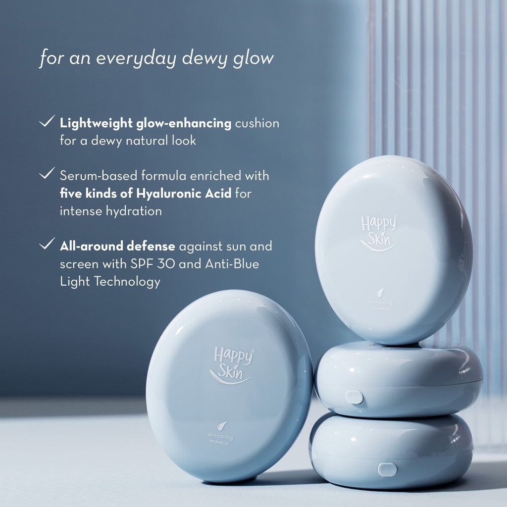 Happy Skin Second Skin Dewy Serum Cushion Foundation SPF30 | La Belleza ...